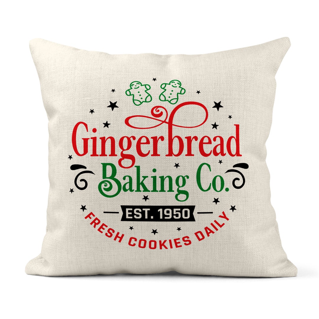 Gingerbread Pillow Cover, Christmas Pillow Cover, Gingerbread Cookies ...