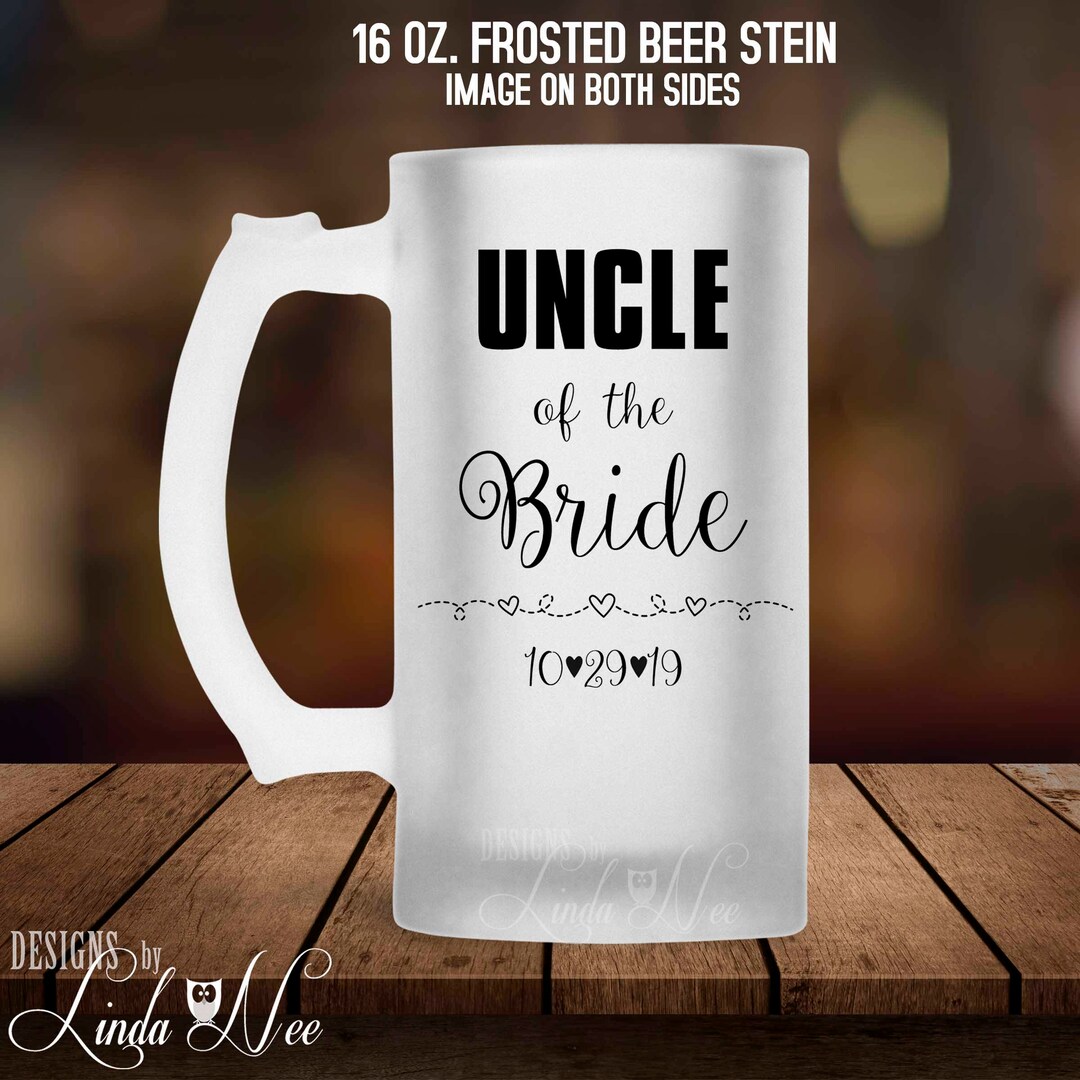 Uncle of the Bride Beer Mug, Uncle of the Bride Gift, Custom Beer Mug ...