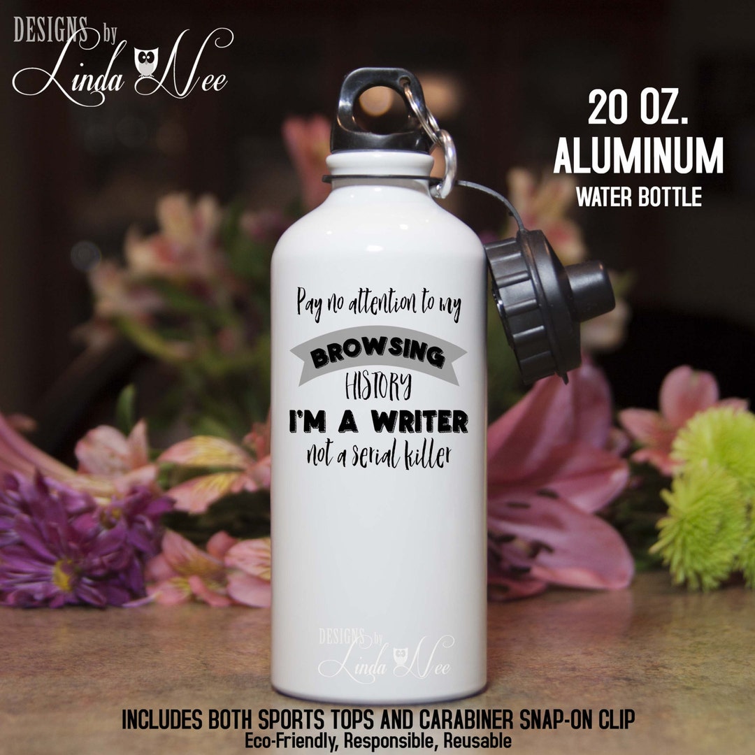 Aluminum Water Bottle, Author Gifts, Literary Gift, Writer Gift, Book ...