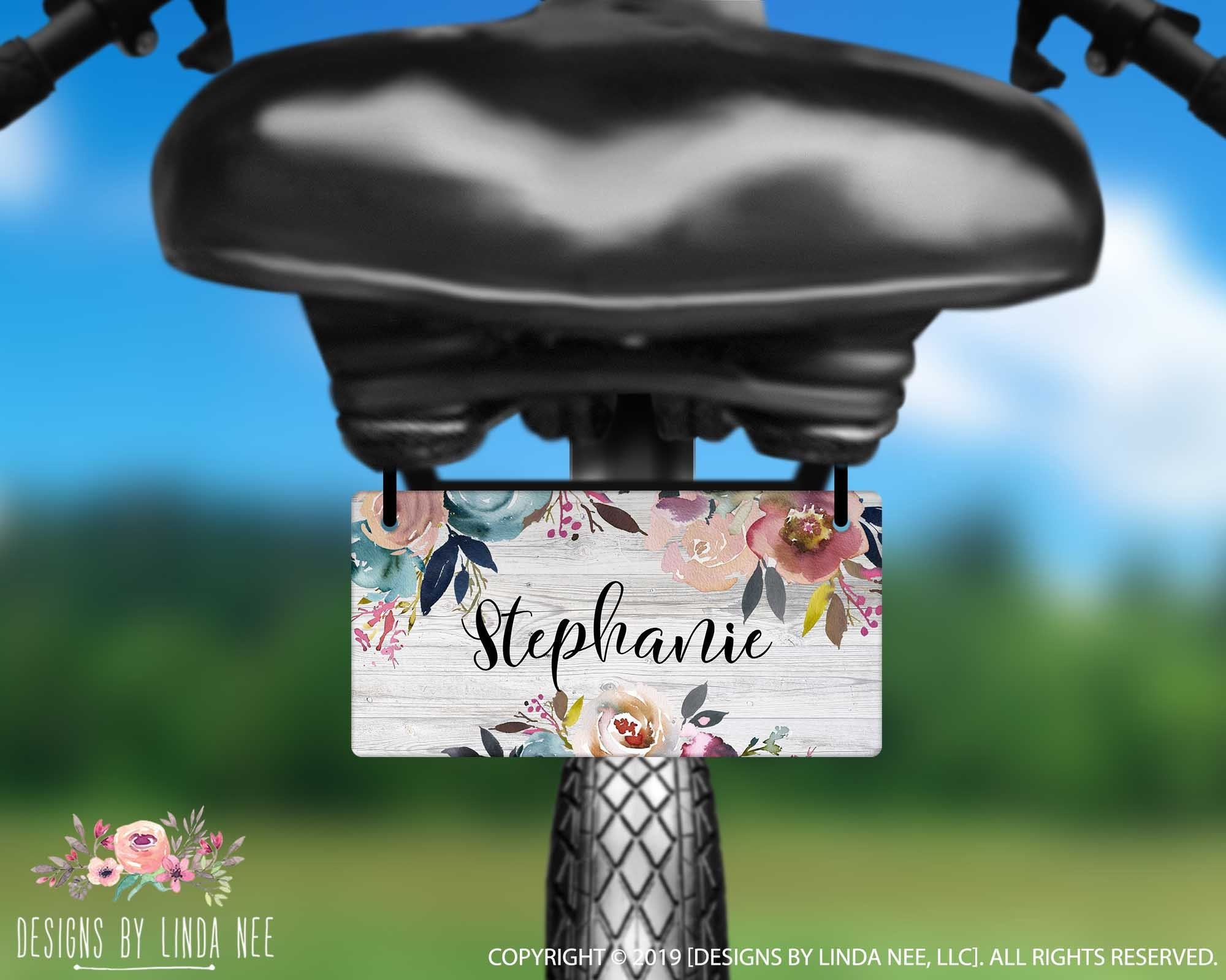 Custom License Plate Floral Bike License Plate Personalized Bike Tag Biking Novelty Plate Bicycle Tag Car Vanity Plates Girls Women BLP6 Etsy