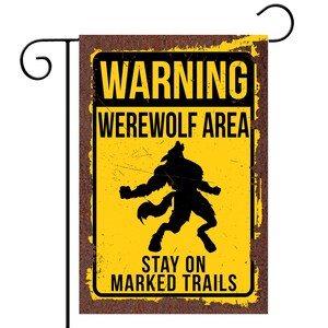 Werewolf Garden Flag, Werewolf Farm Flag, Cryptid Decor, Werewolf Lawn ...