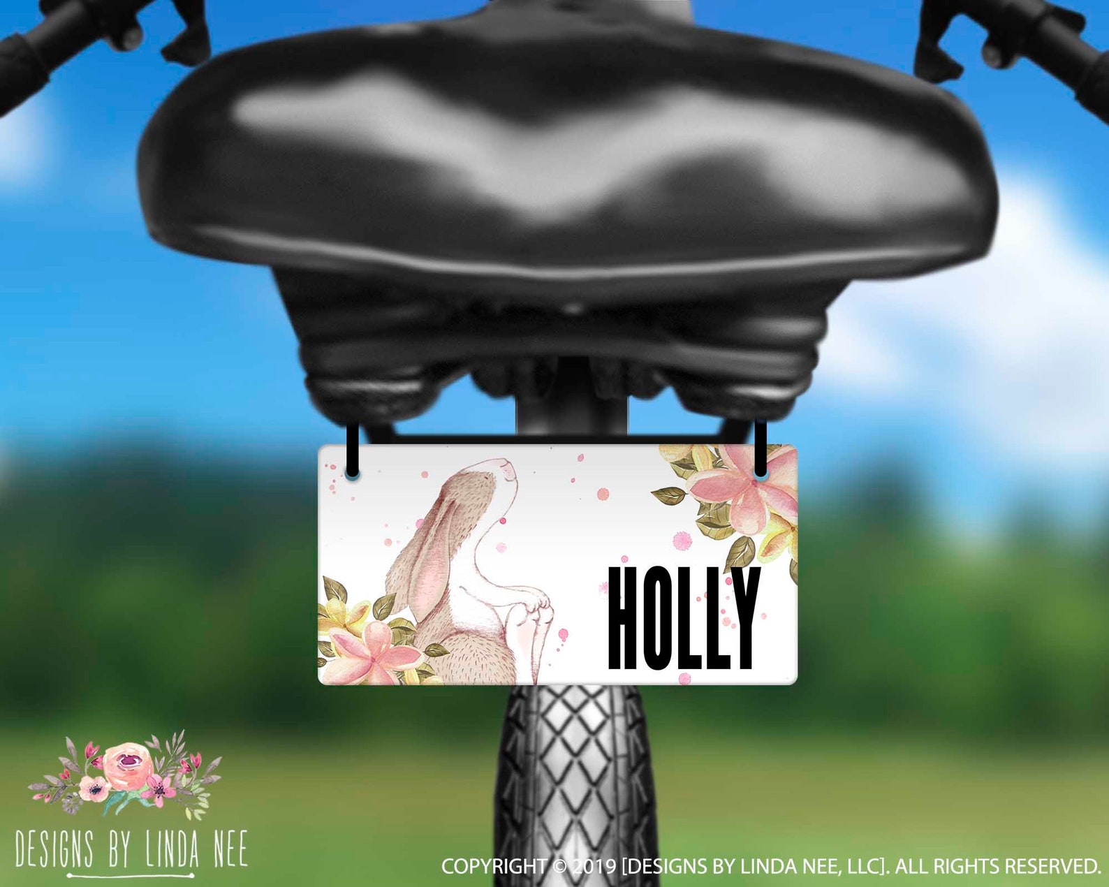 Kids License Plate Bunny Personalized Bike License Plate Girls - Etsy