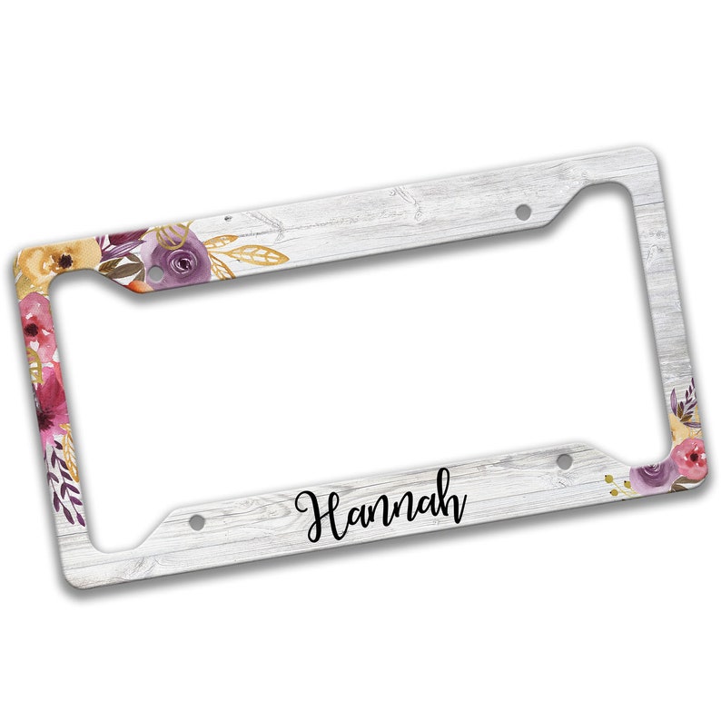 Personalized License Plate License Plate Floral License Plate - Etsy
