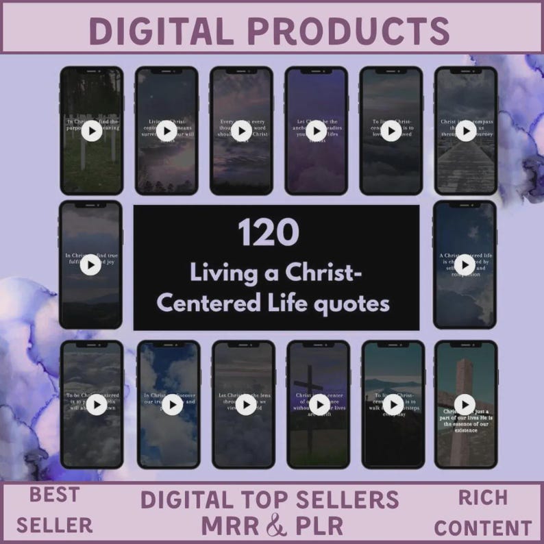 3000+ Christian Reels PLR MRR Resell Rights Bible Quotes Faith Content ...