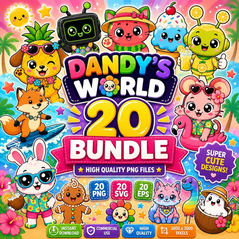 Dandy's World SVG PNG Bundle | Roblox Character Clipart Files | Cricut ...
