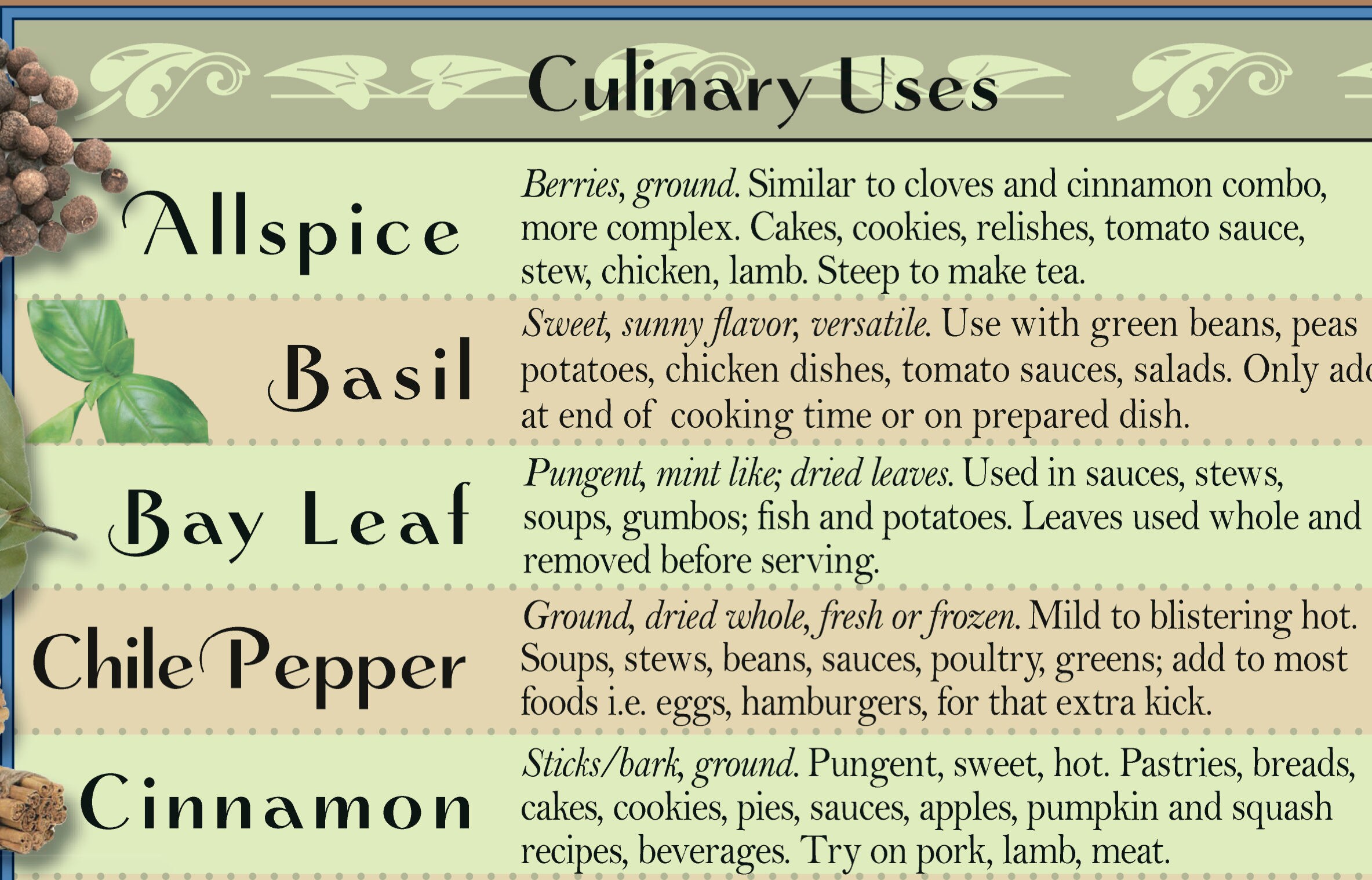 DIGITAL Kitchen Chart: Healing Herbs & Spices - Etsy