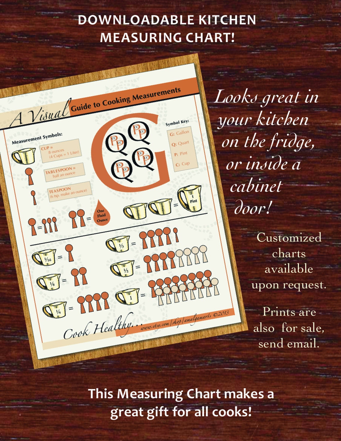 Kitchen Measuring Chart - Digital Printout - Etsy
