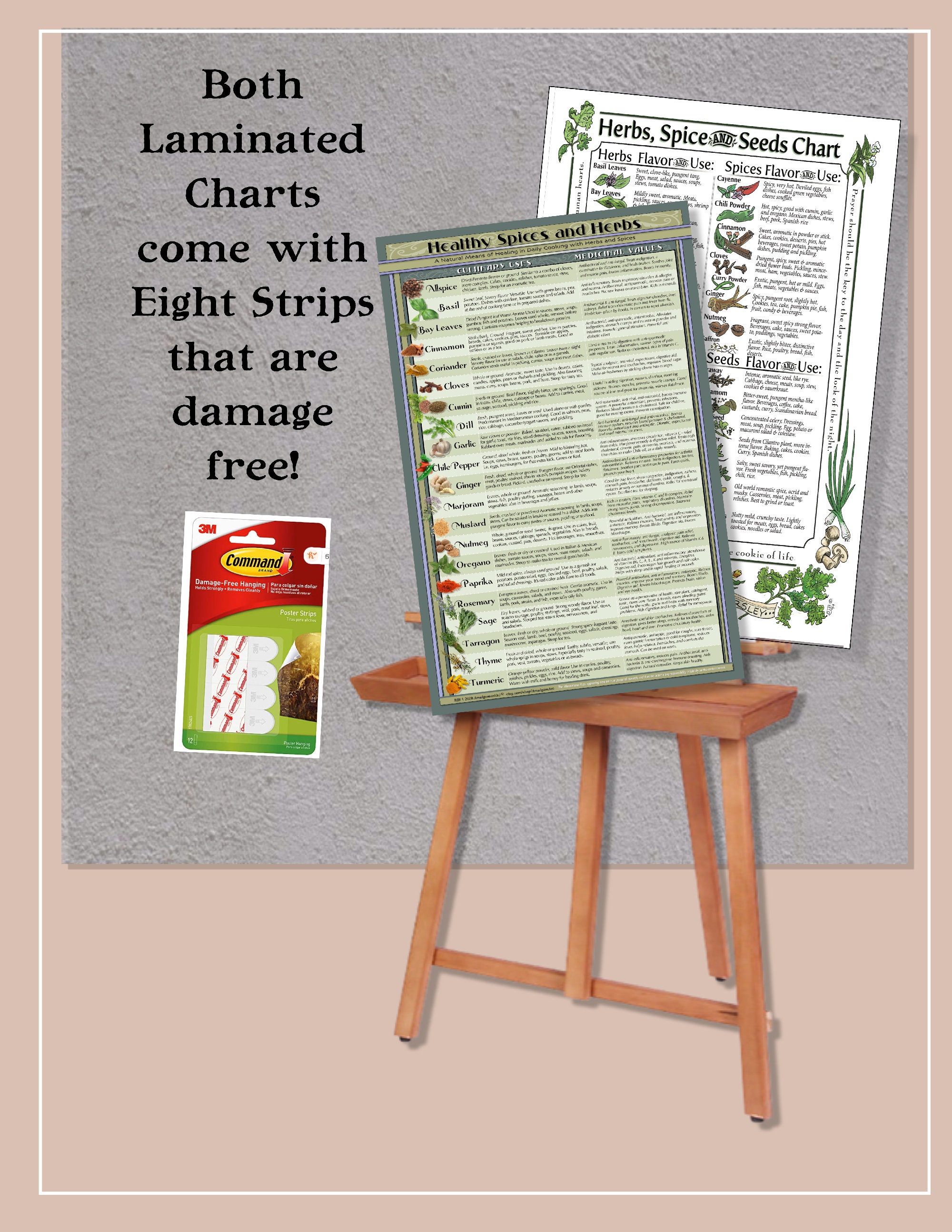 TWO 11x17 Laminated Charts Healing/cooking - Etsy