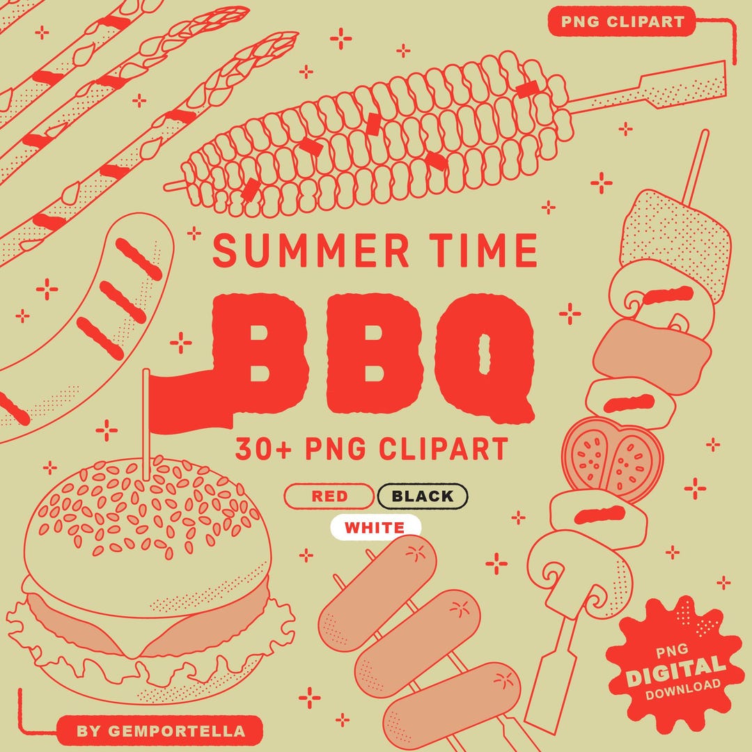 30+ BBQ Food Png Clipart Illustrations - Steak, Burgers, Hot Dogs ...