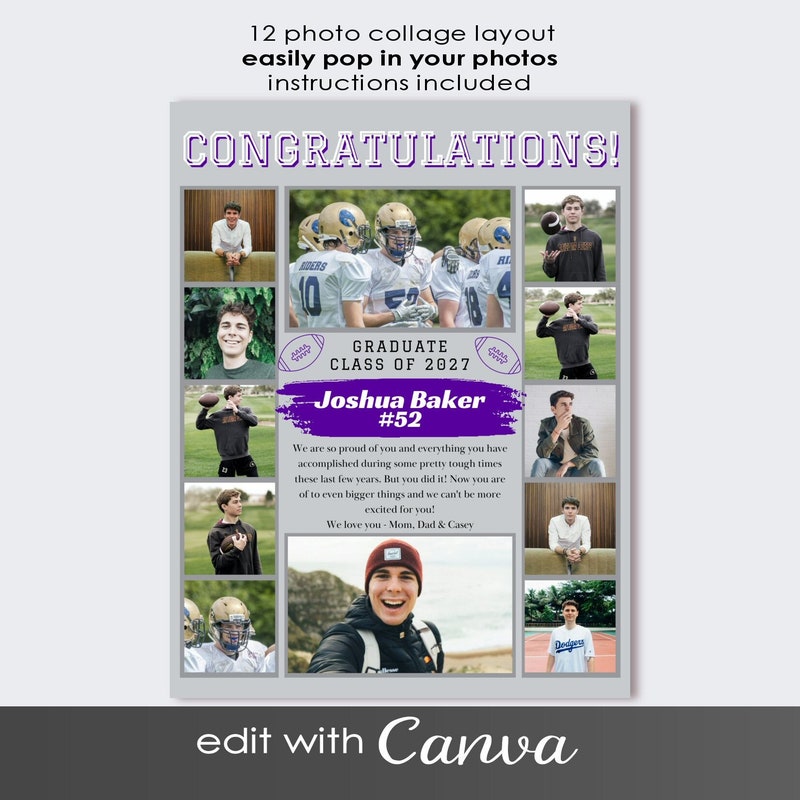 Senior Football Program Ad Templates - Etsy