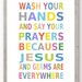 WASH YOUR HANDS, Bathroom Decor Kids, Say Your Prayers, Jesus and Germs ...