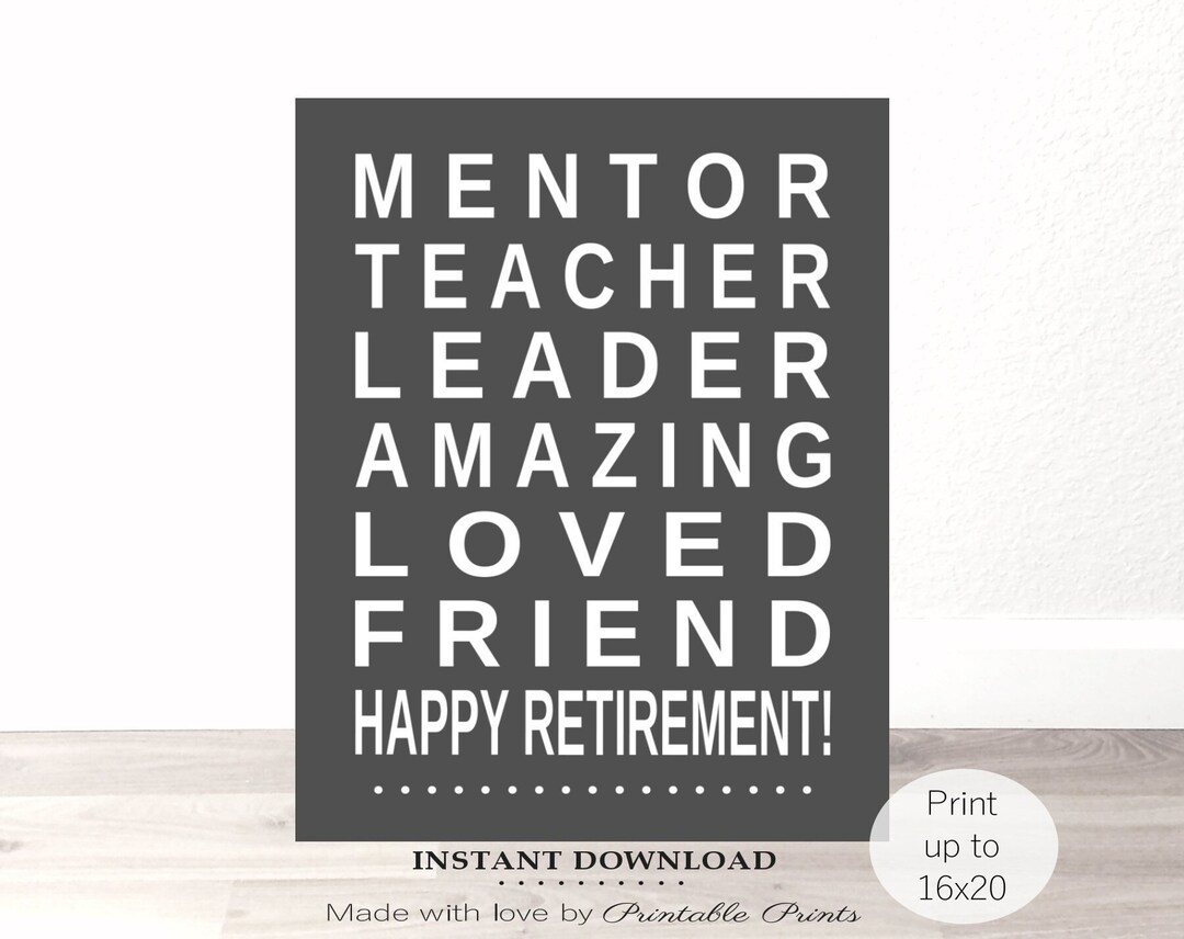 RETIREMENT GIFT, Retirement Sign, Mentor Leader, Coworker Retirement ...