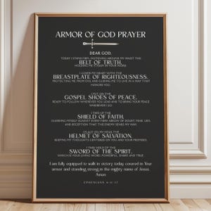 Armor of God Prayer Wall Art, Ephesians 6 Printable Christian Decor ...