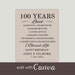 100th BIRTHDAY Printable Edit With Canva, Editable Template 100 Years ...