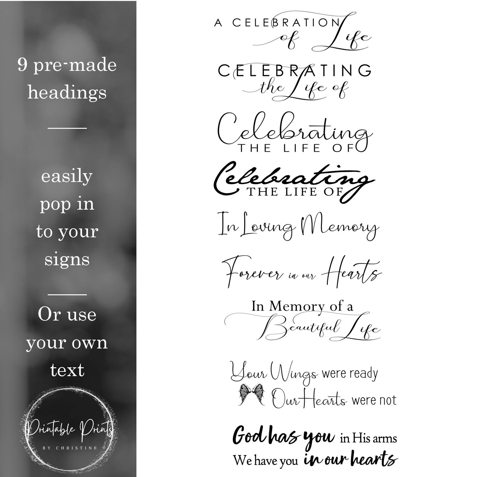 Celebration of Life Sign Bundle FUNERAL POSTER Set Editable - Etsy