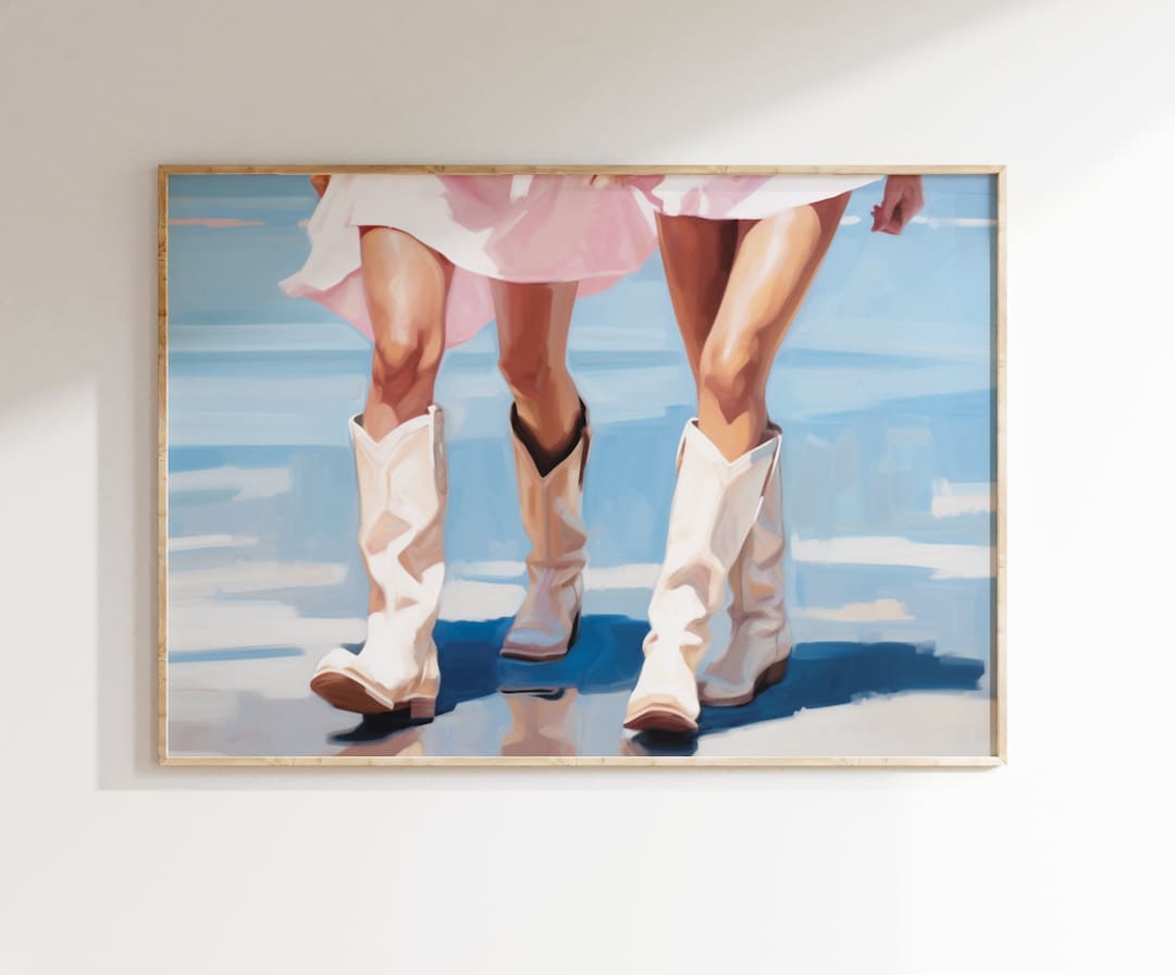 Cowgirl Boots Poster Coastal Decor Western Printable Wall Art Boho ...