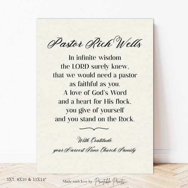 Pastor Appreciation Poem - Etsy