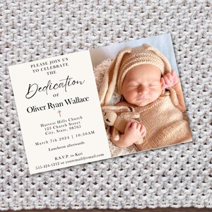 BABY DEDICATION Invitation Template, Editable in Canva, Minimalist ...