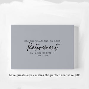 Retirement Guest Book: Canva Template, Keepsake Party Decor (digital ...