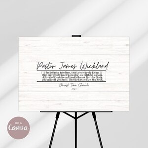 PASTOR Appreciation Gift Printable Alternative Guest Book, Edit Canva ...