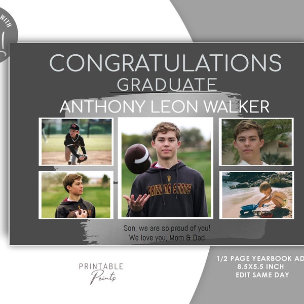 Senior Yearbook Ad From Parents - Etsy