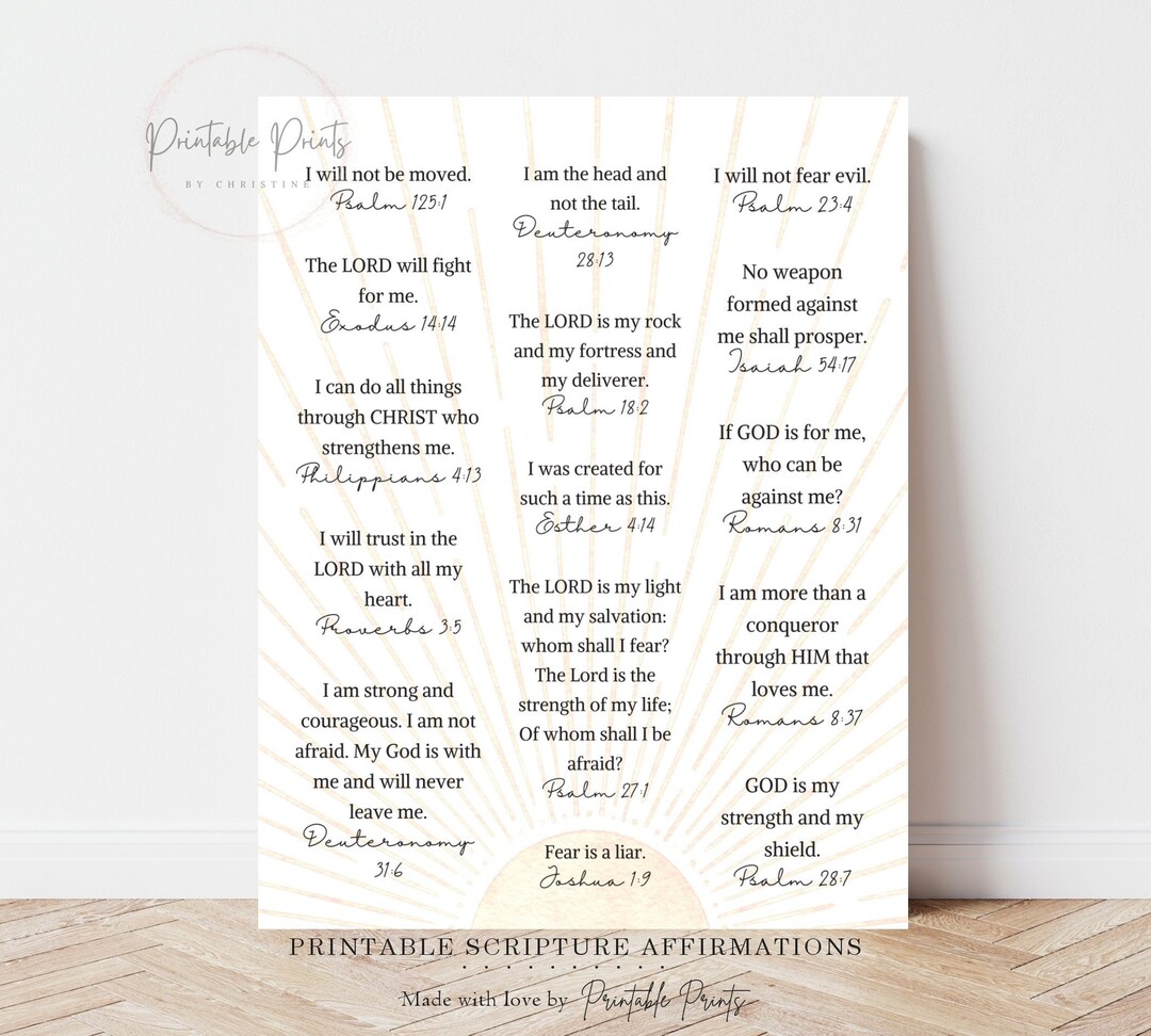 Affirmation Wall Art Bible Verses for Women, Boho Wall Art Sun 15 ...