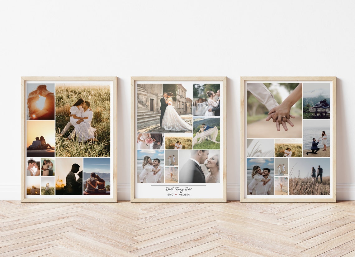 Photo Collage Poster Set Bundle of 3 Templates Edit in Canva - Etsy