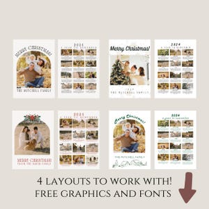 Christmas Letter Template, Photo Newsletter, CANVA EDITABLE Printable ...