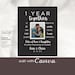 1 Year Anniversary Printable Print CANVA Template, Editable Photo Gift ...