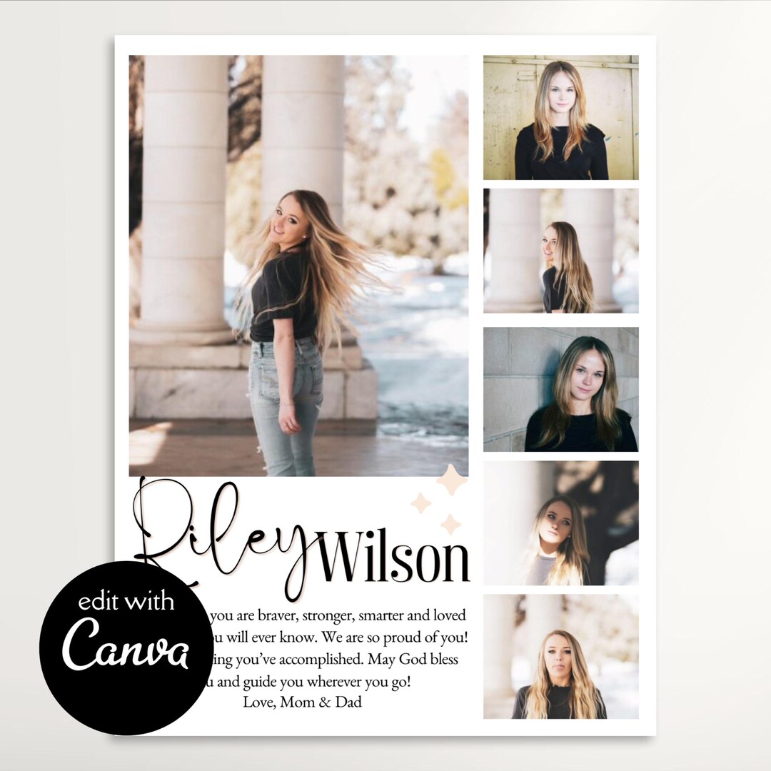 Full Page Yearbook Ad CANVA Template, Personalized 8.5x11" Senior ...