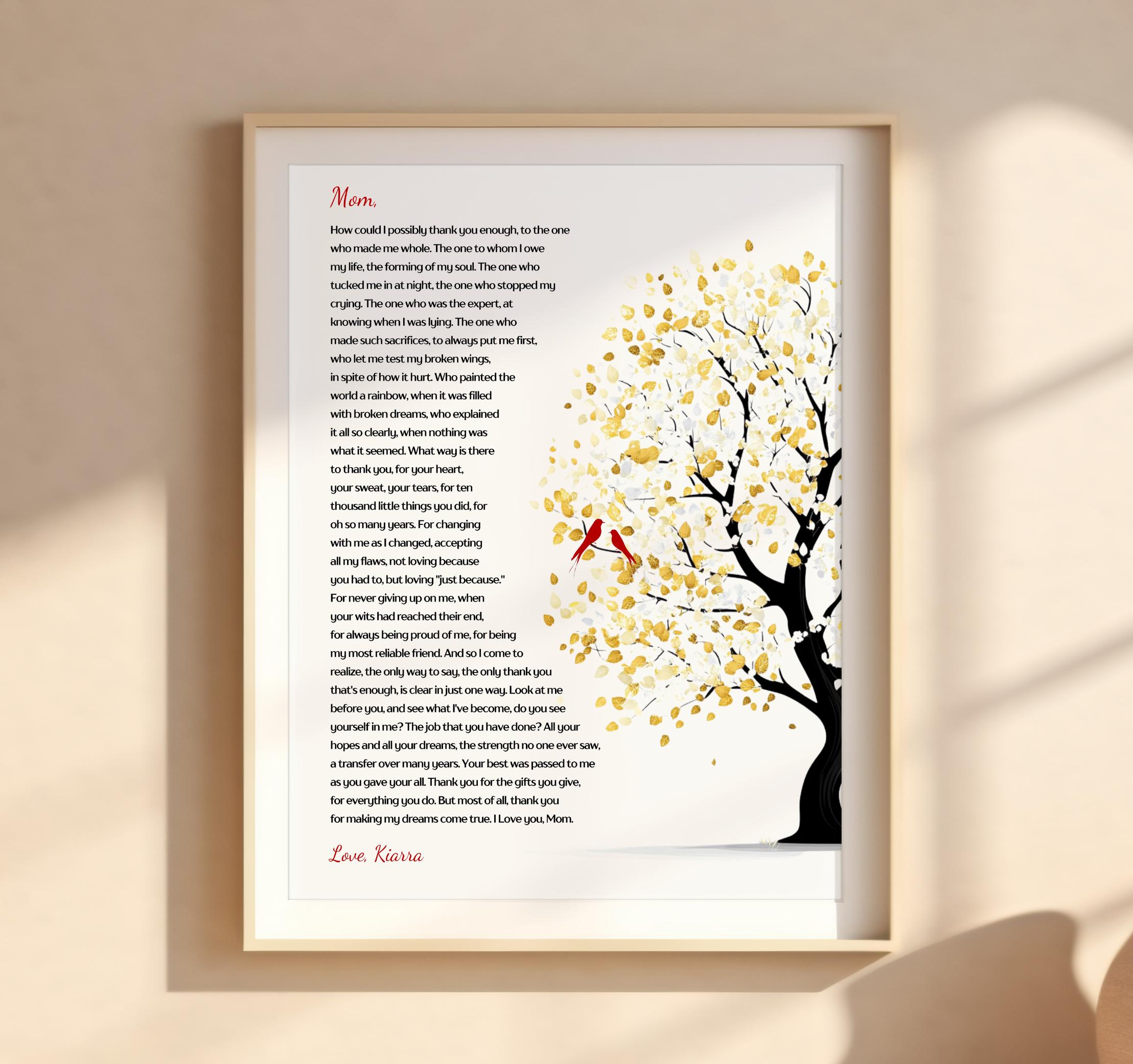 MOM Personalized Poem Gift - Editable, Printable, Quick Gift From ...