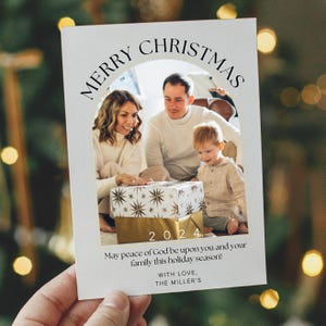 Christian Christmas Card Template With Bible Verse, Editable Canva ...