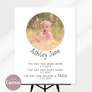 Editable Adoption Sign, Canva Template for Foster Care, Adoption Story ...