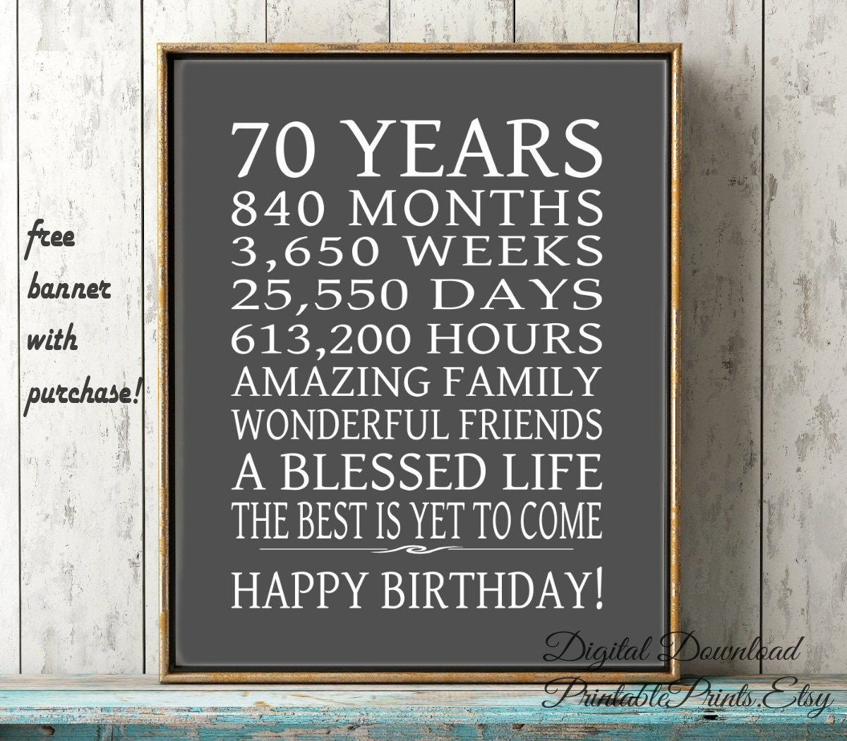 70th Birthday Sign Ideas