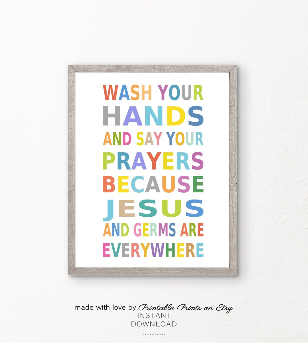 WASH YOUR HANDS Bathroom Decor Kids Say Your Prayers Jesus - Etsy