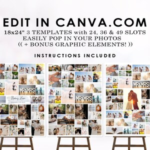 18x24" PHOTO COLLAGE Bundle Poster Photo Templates, Edit in Canva ...