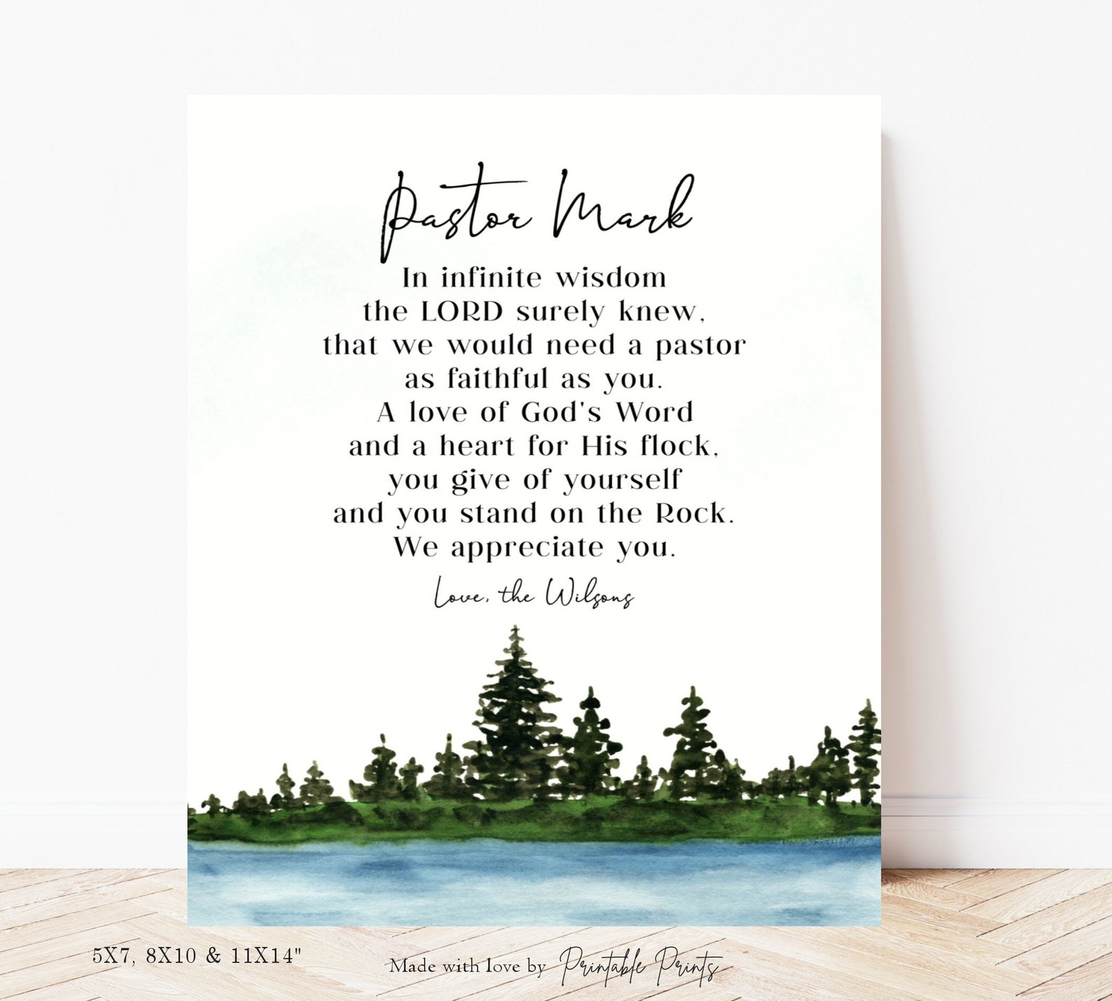 Thank You PASTOR Appreciation Gift Printable Sign Editable - Etsy