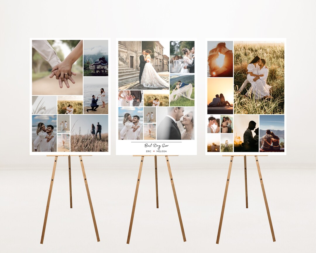 Photo Collage Poster Set Bundle of 3 Templates Edit in Canva, Poster ...