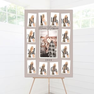 School Pictures, Graduation Poster K - 12 Grade Photo Collage Editable ...
