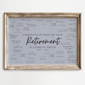 Retirement Guest Book Party Decor, Edit in Canva Template Retiring Gift ...