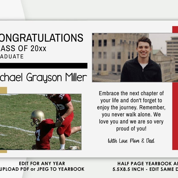 Senior Yearbook Ad From Parents - Etsy