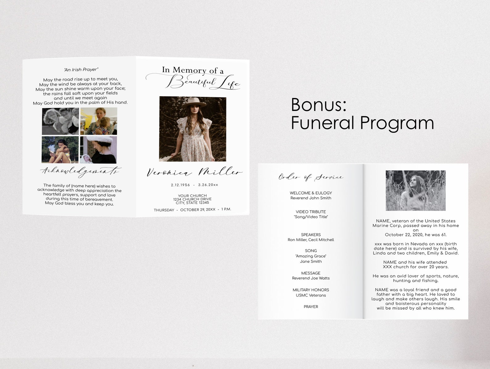 Celebration of Life Sign Bundle FUNERAL POSTER Set Editable - Etsy