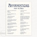DAILY AFFIRMATIONS Retro Navy Blue Trendy Wall Art Printable Prints ...