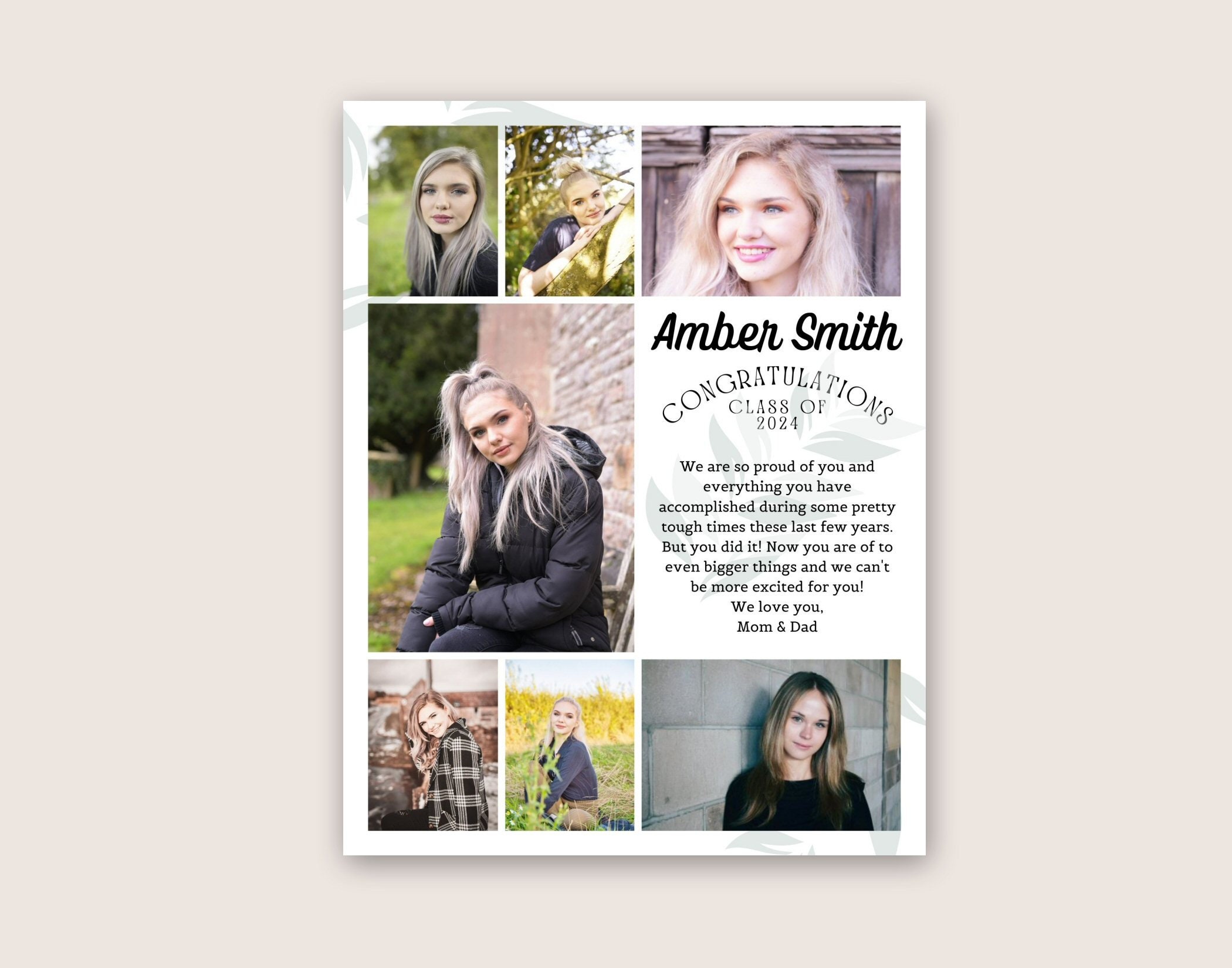 Full Page YEARBOOK AD Template With Tribute, Editable CANVA Design ...