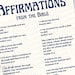 DAILY AFFIRMATIONS Retro Navy Blue Trendy Wall Art Printable Prints ...
