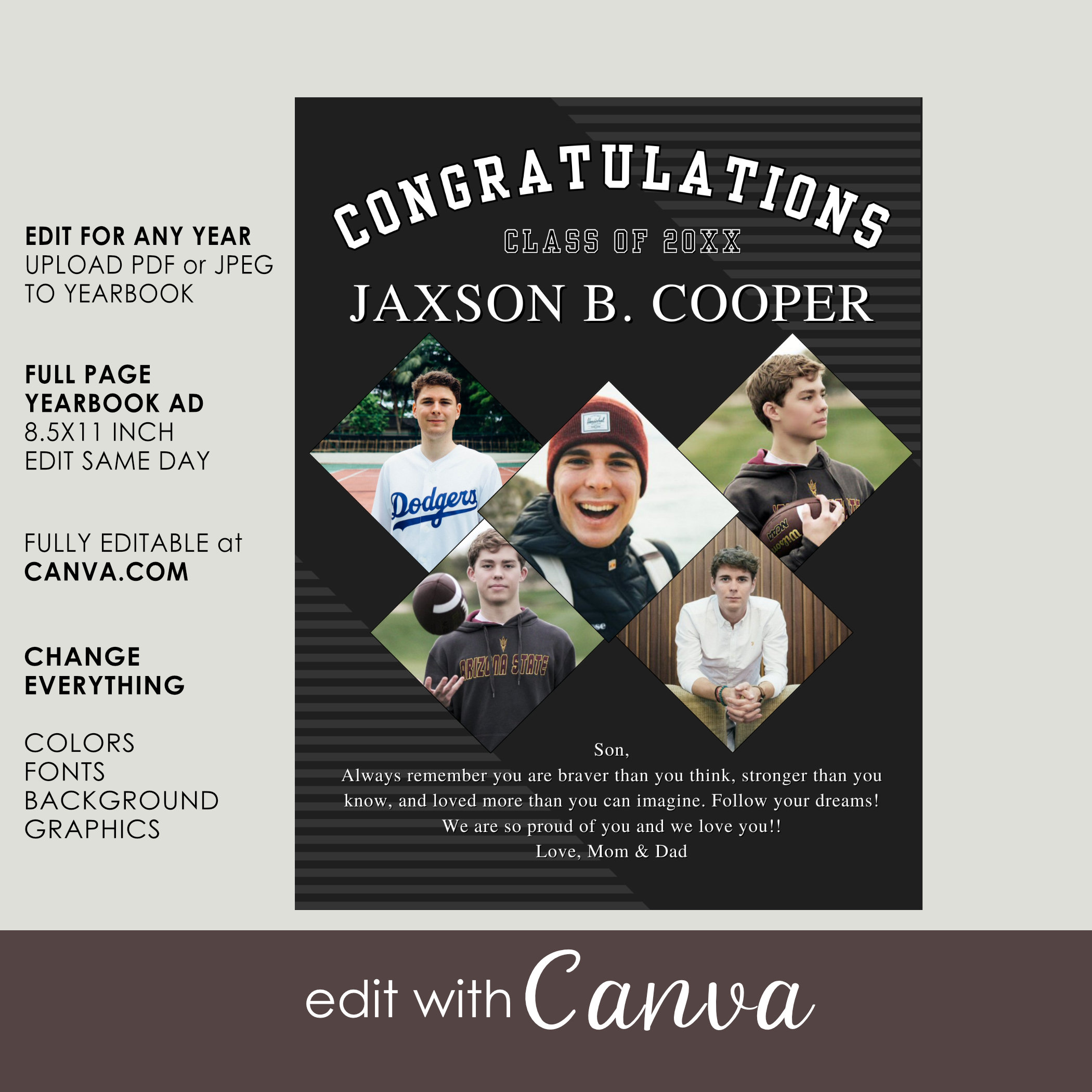 Yearbook Ads From Parents Pleasant Valley High School Sample Parent