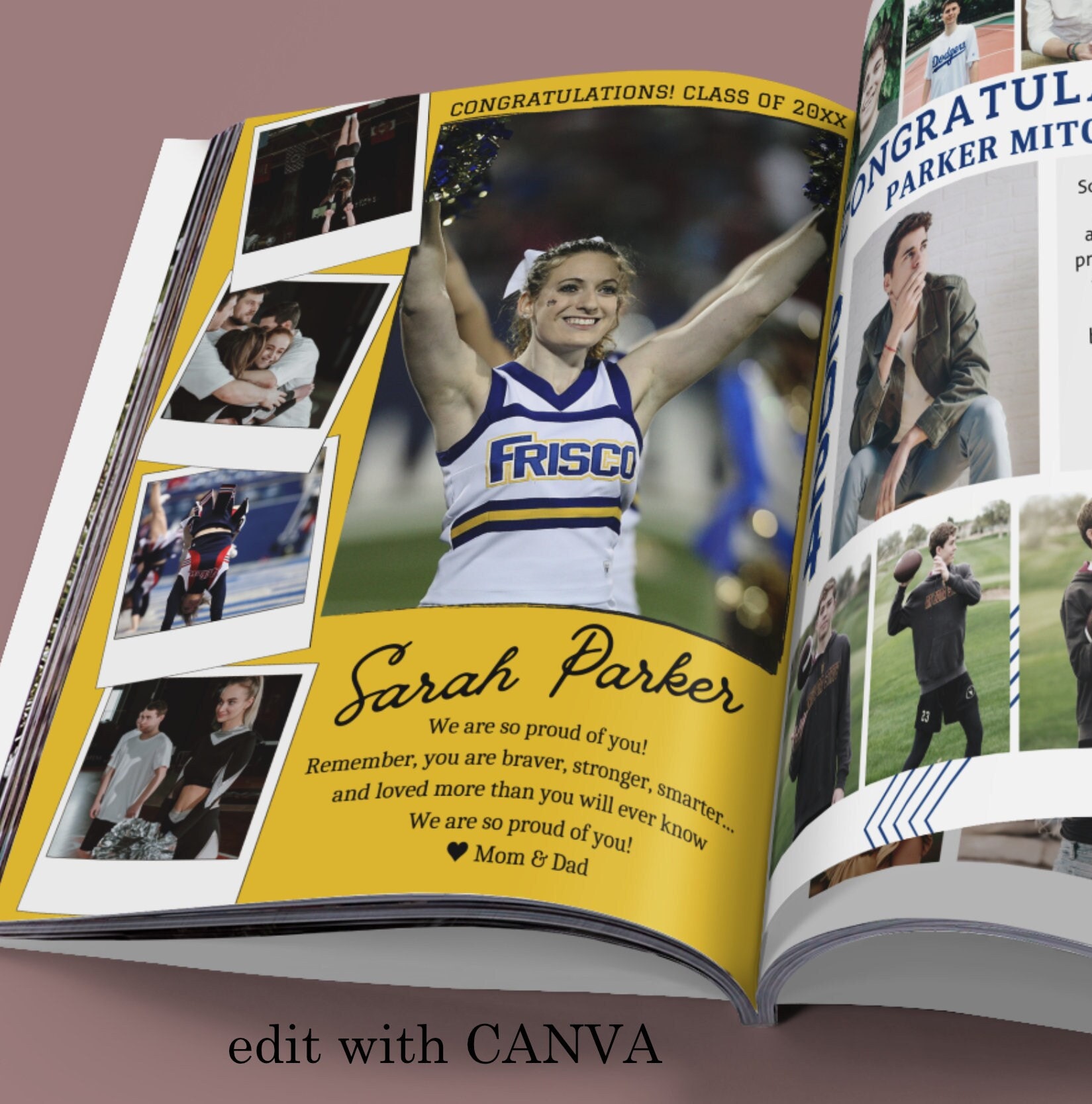 Full Page YEARBOOK AD CANVA Template, Senior Yearbook Ad Tribute ...