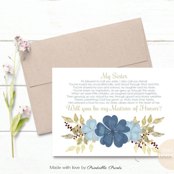 Matron of Honor Proposal Poem - Etsy