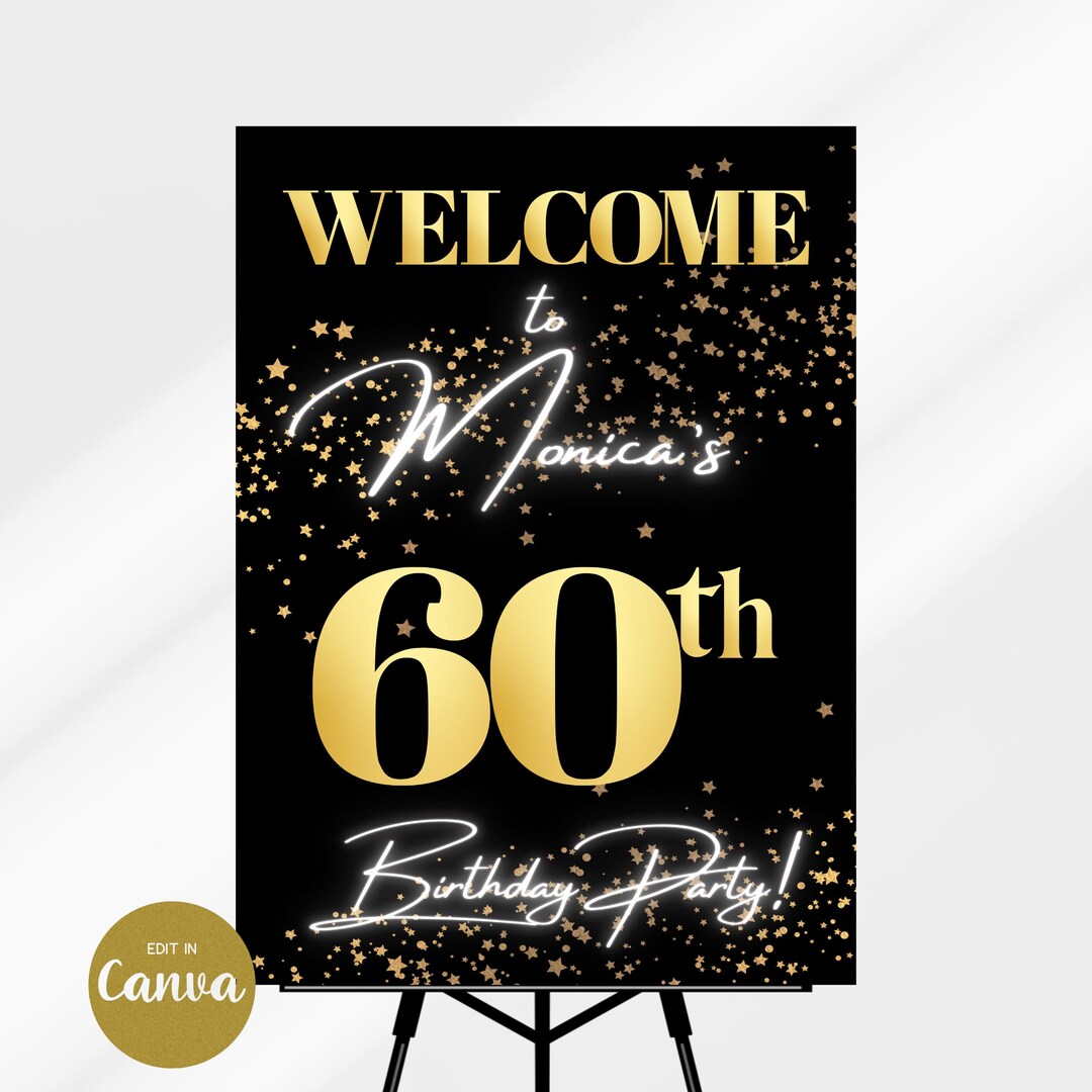 Birthday Party Welcome Sign Poster, Personalized Printable or Printed ...
