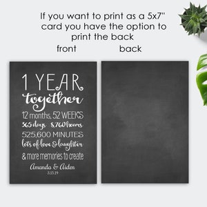 1 Year Together Anniversary Sign Editable Printable INSTANT - Etsy